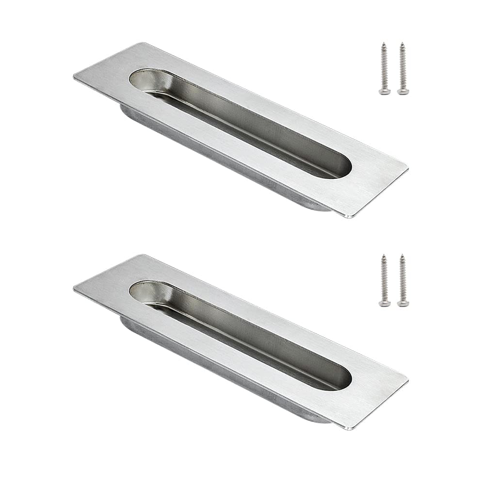 Buy Neikafan 2 Piece Sliding Door Handles, Concave Satin Stainless ...