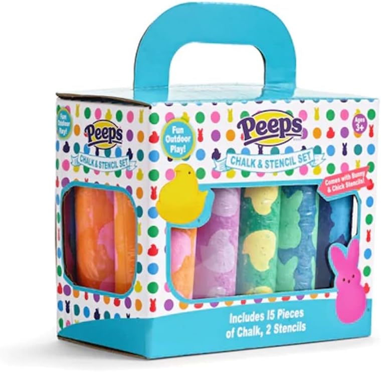 Amazon.com: Little Kids Peeps Chalk and Stencil Set Arts & Crafts for ...