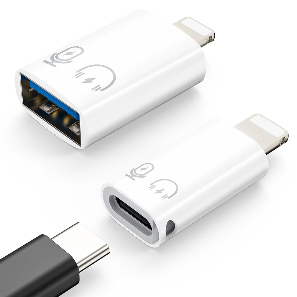 Verilux® USB C Female to Lighting Male Adapter, Lighting Male to USB-A ...