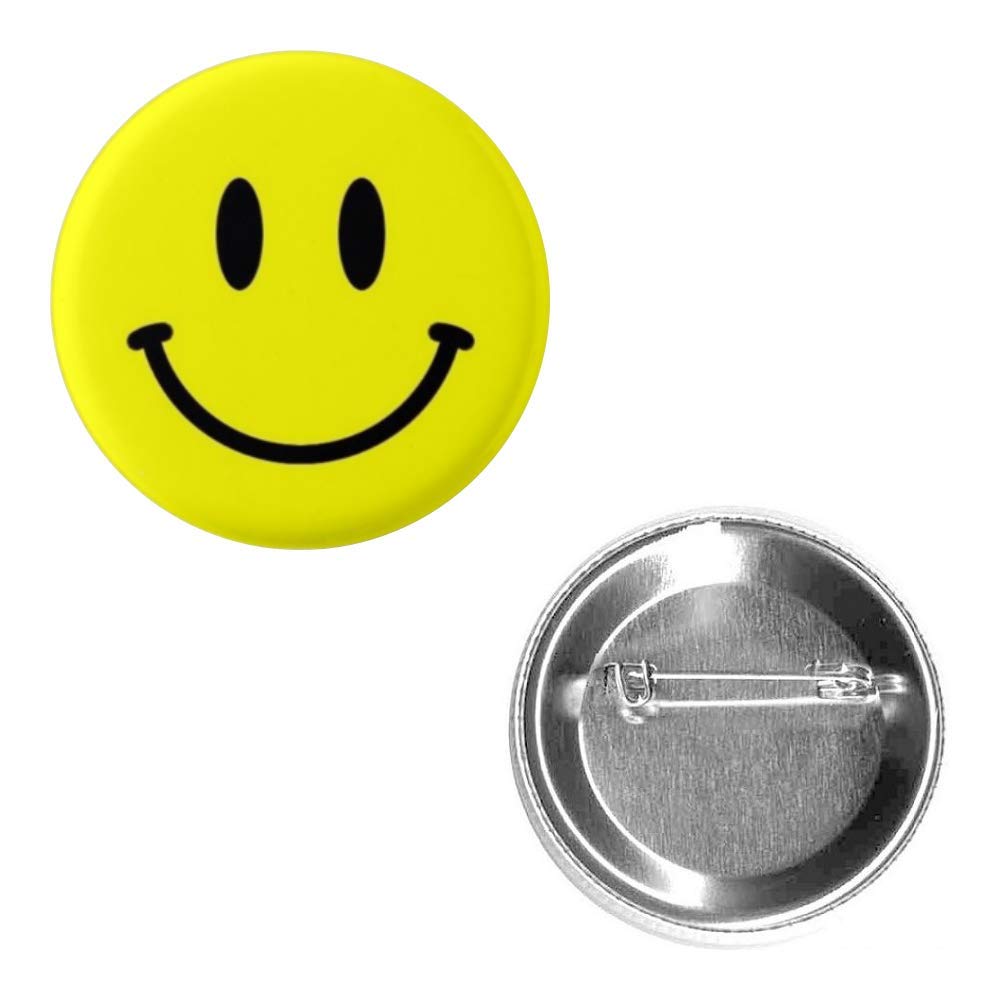 Amazon.com: Happy Face Yellow Smiley Face Pin 2.25” Round Circle Shape ...