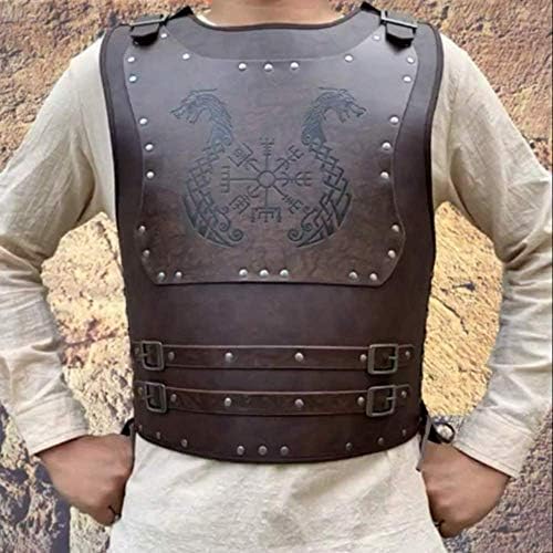 Amazon.com: Viking Leather Armor - Medieval Leather Chest Vest Brown ...