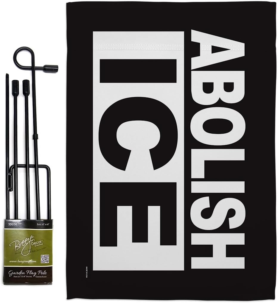 Amazon.com : Abolish ICE Flag Stand Kit Protest Home Decoration Room ...