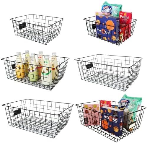 Amazon.com: 6 Pack Deep Freezer Organizer Bins Stackable Wire Basket ...