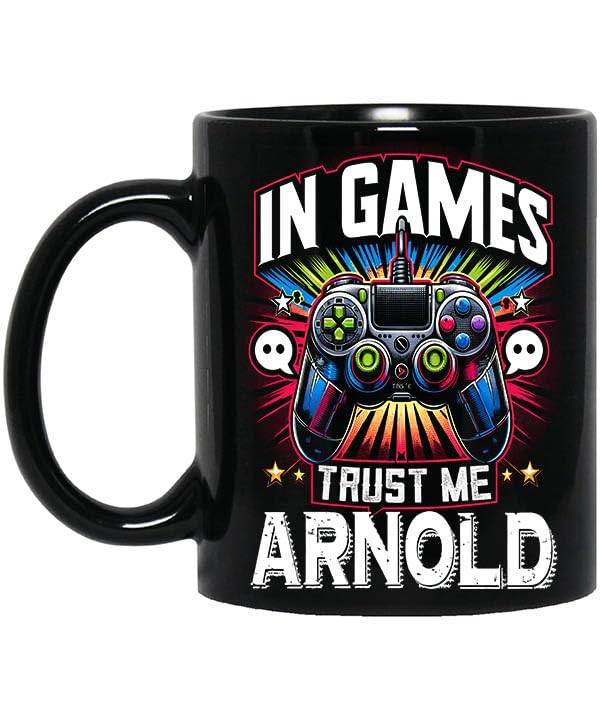 Amazon.com: Gifts Birthday Game Custom Name Arnold 11oz Black ...
