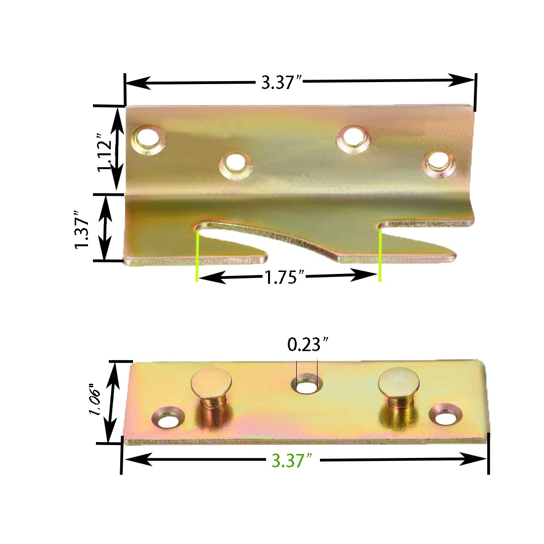 Snapklik.com : Best Award Set Of 4, Heavy Duty Non-Mortise Bed Rail Fittings Wooden Bed Rail ...