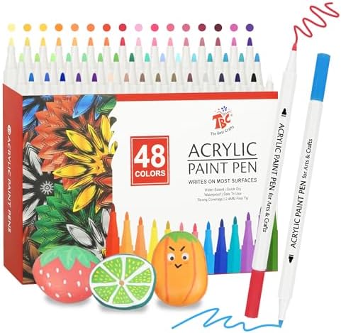 TBC The Best Crafts Acrylic Paint Pen -48 Color waterproof, non-toxic ...