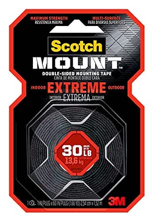 3M, Scotch-Mount Cinta de Montaje Doble Cara, Adhesión Extrema, 24 mm x ...