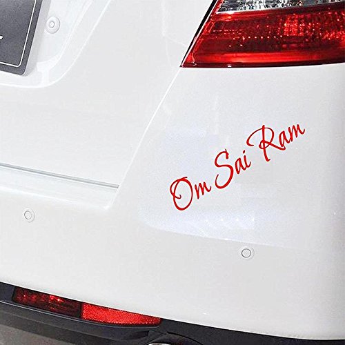 ARWY Om Sai Ram Logo Car Hood,Bumper,Car Sticker Vinyl Decal_C105(Red ...