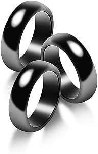 Amazon.com: Fashtour Genuine Magnetic Hematite Rings, 3 per Order ...