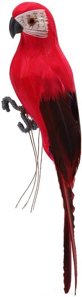 Amazon.com: LWINGFLYER Red Artificial Parrot Life Size Foam Feather ...