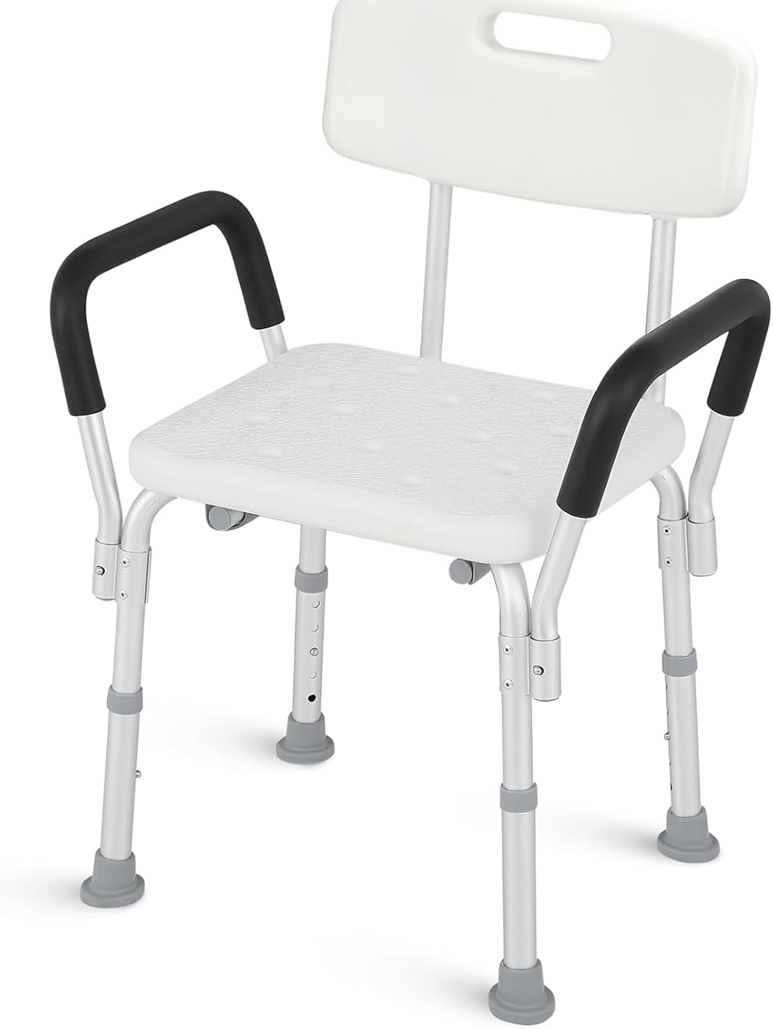 JIMITOP Shower Chair Seat with Padded Armrests and Back Heavy Duty ...