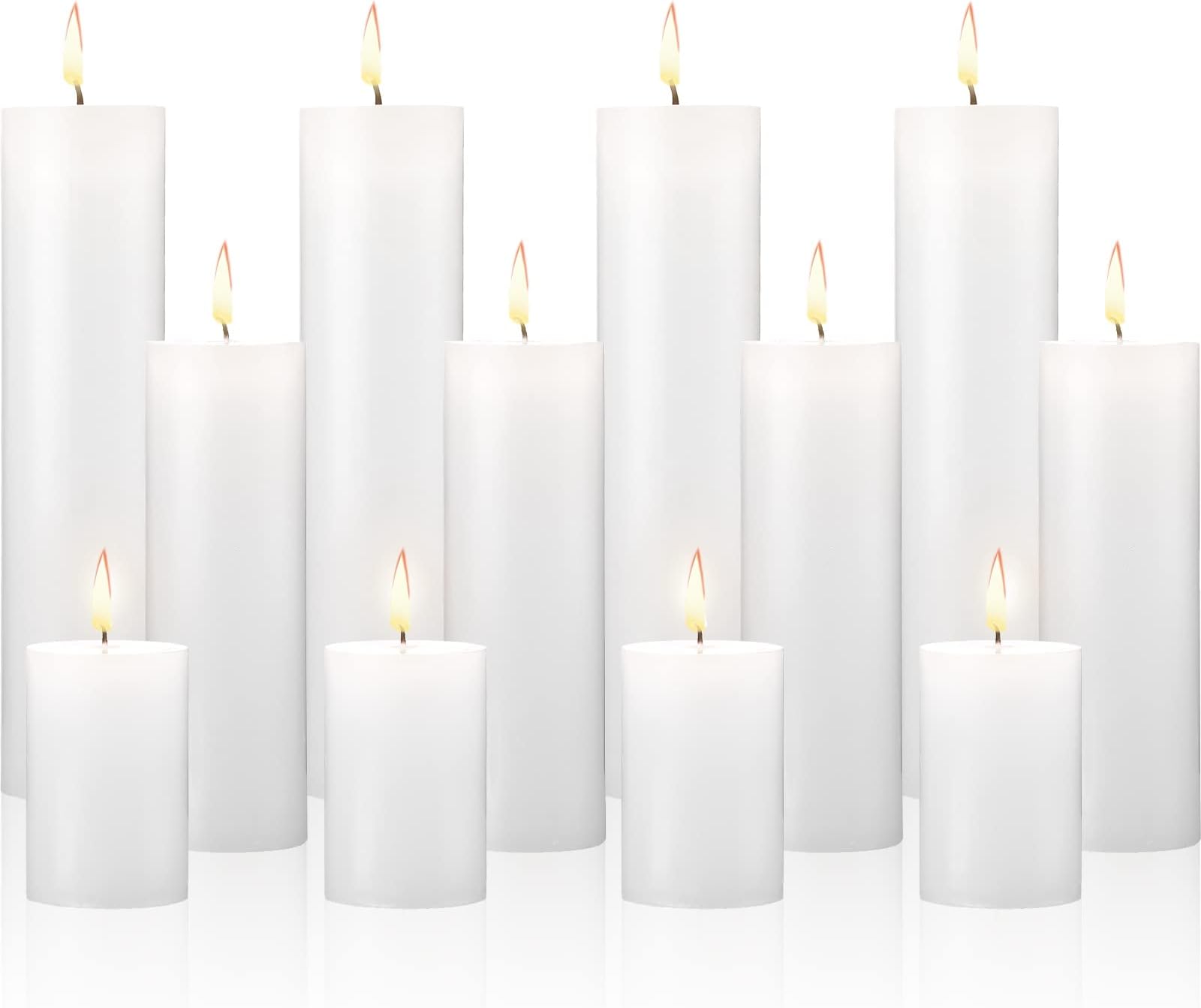 Amazon.com: Pillar Candles 3 x 4, 6, and 8 inches, Large Handmade ...