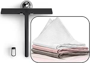 Amazon.com: Microfiber Cloth & Silicone Squeegee Set for Streak-Free ...