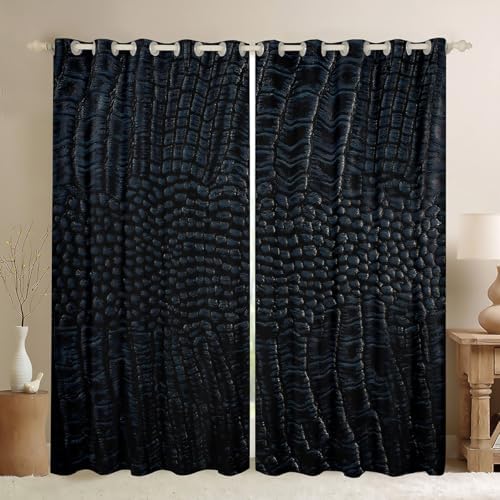 Amazon.com: Crocodile Pattern Curtains,Wild Animal Skin Window Curtains ...
