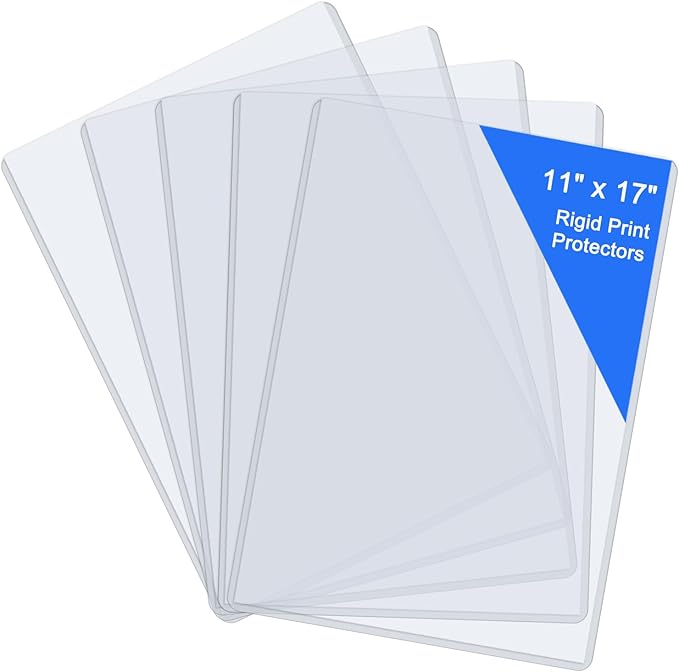 Amazon.com : 11" x 17" Hard Plastic Sheet Protectors, Menu Rigid Print ...