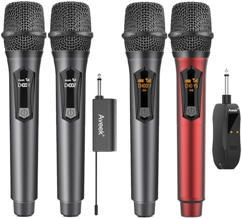 Amazon.com: Aveek Wireless Microphone 4 Packs : Musical Instruments