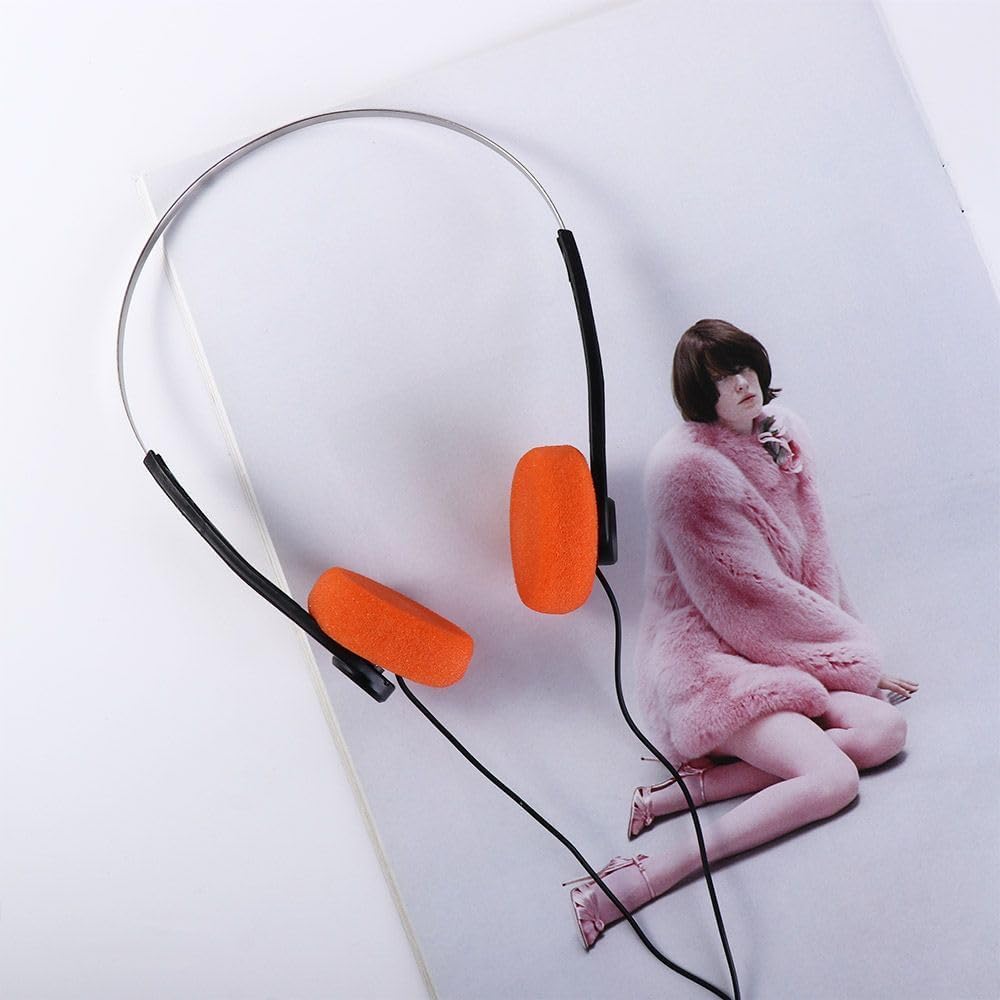 JJLFresheners Orange Retro Over-Ear Headphones, Wired Stereo ...
