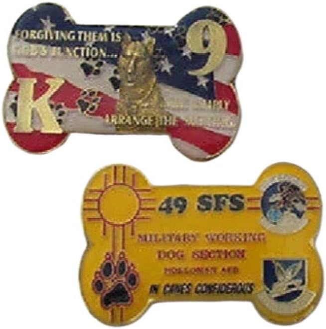 Amazon.com: 49 SFS K-9 Military Working Dog Bone Shaped Challenge Coin ...