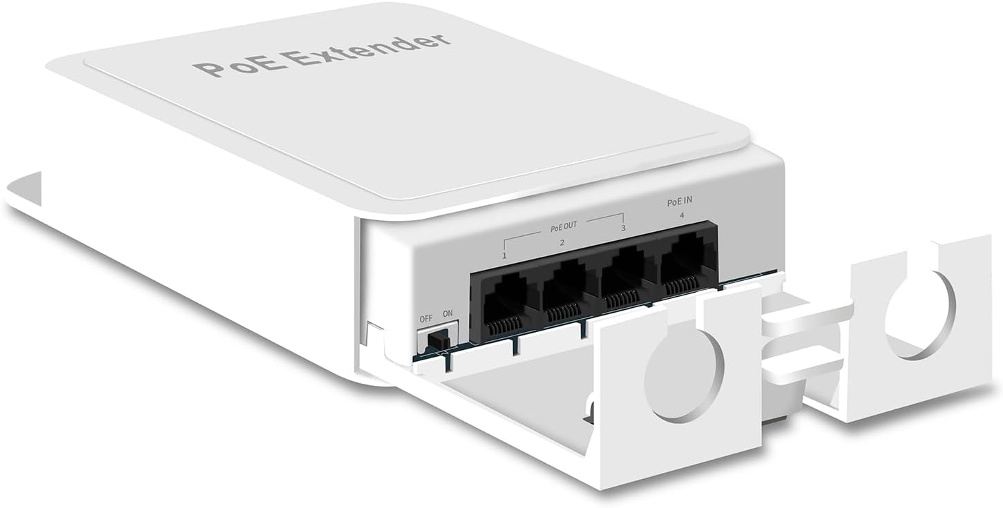 Amazon.com: Outdoor PoE Passthrough Switch, 1 PoE in 3 PoE Out Extender ...