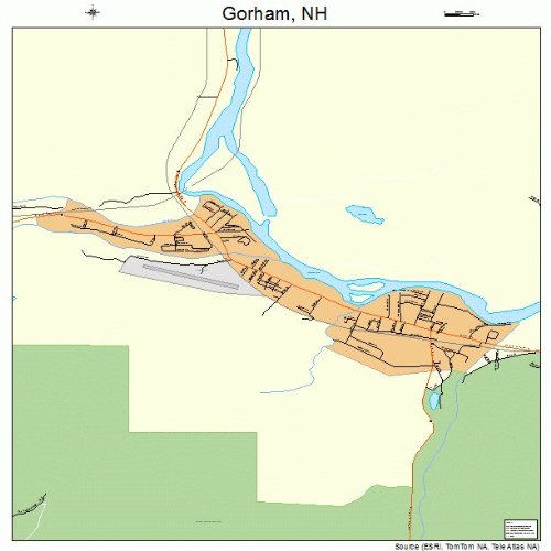 Large Street & Road Map of Gorham, New Hampshire NH - Printed poster ...