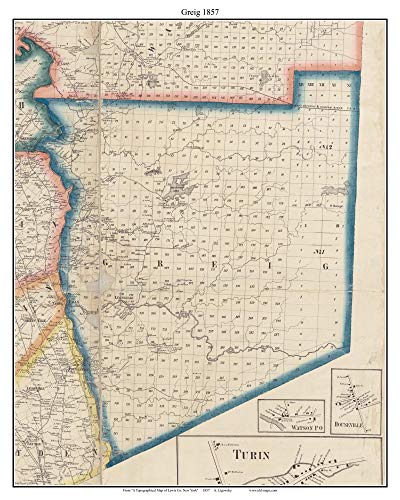 Amazon.com: Greig 1857 Old Town Map with Homeowner Names New York Lyons ...