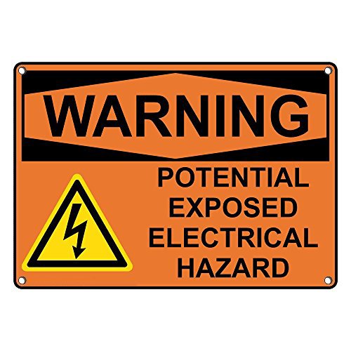 Amazon.com: Weatherproof Plastic OSHA Warning Potential Exposed ...