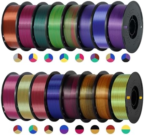 Amazon.com: Kingroon 16KG Silk PLA Filament Bundle 1.75mm, Dual and Tri ...