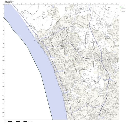 Amazon.com: Working Maps Carlsbad, CA Zip Code Map Laminated : Office ...