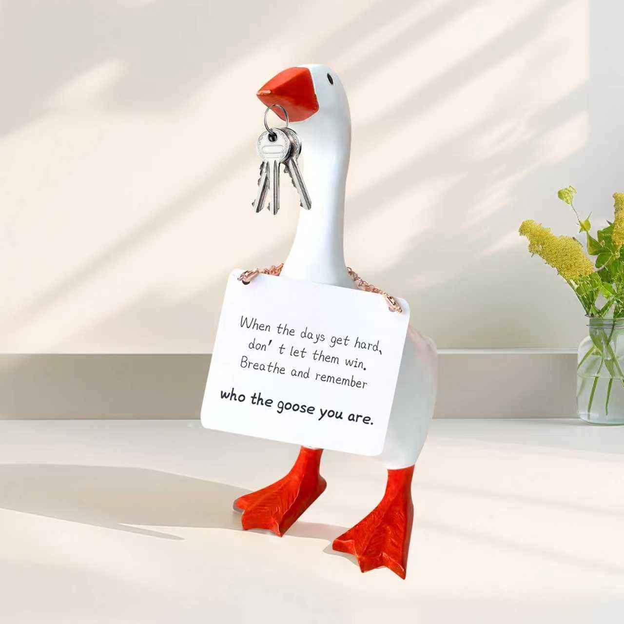 Amazon.com: WUXULIFE Desk Goose 7 inch Cute Mini Desktop Goose Statue ...