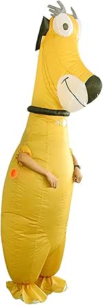 Amazon.com: BIGPETS Inflatable Yellow Dog Costume Full Body Air Blow-up ...