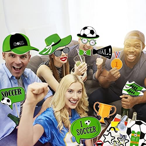 HOWAF 30 PCS Soccer Photo Booth Props, Soccer Selfie Props Soccer Photo ...