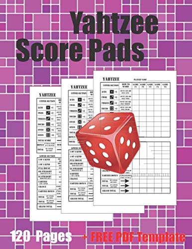 Yahtzee Score Pads: Dice Games For Adults and Kids Score Pads. Sheets ...