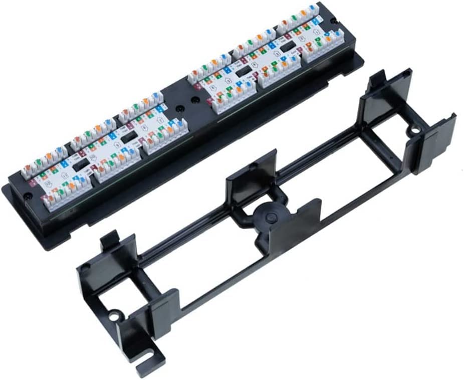 Snapklik.com : 12 Port Cat6 UTP LAN Wall Mount Patch Panel Bracket RJ45 ...