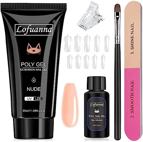 Poly Nail Gel Kits with Nail Clip Nail Primer Slip Solution Extension ...