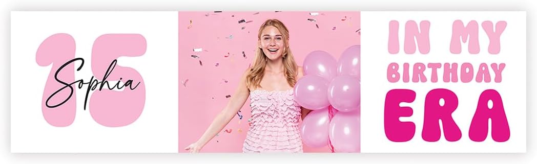 Amazon.com: Andaz Press Personalized In My Birthday Era Banner, 13"X47 ...