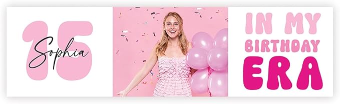 Amazon.com: Andaz Press Personalized In My Birthday Era Banner, 13"X47 ...