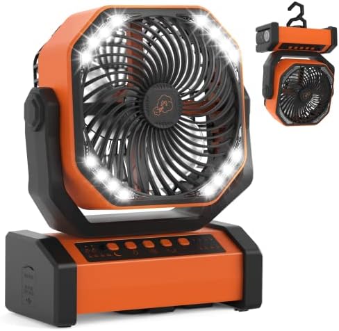 Amazon.com: FURKIT Portable Battery Operated Fan with LED Lights ...