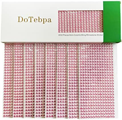 Amazon.com: DoTebpa 4032 Pieces 6 mm Bling Rhinestone Sticker Sheet Gem ...