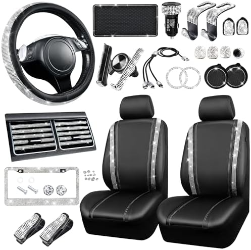 Amazon.com: CAR PASS 34 PCS Bling Car Accessories Set for Women ...