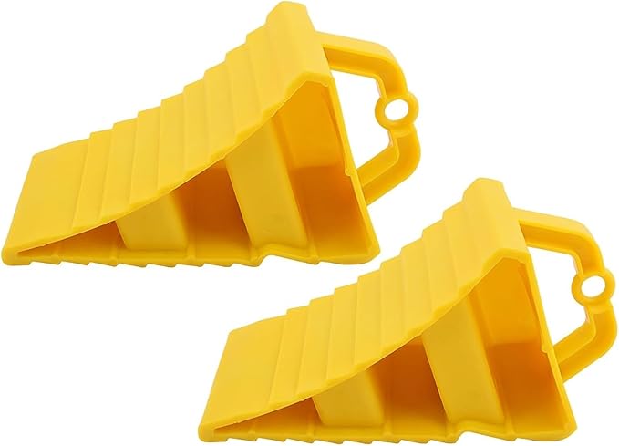 CRUSIO RV Wheel Chocks, 2 Pack Heavy Duty Car RV Tire Chocks Camper ...