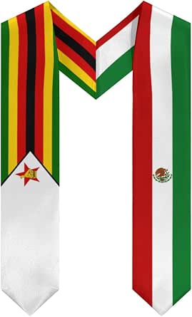 Amazon.com: Mexico Mexican Mex And Zimbabwe Zimbabwean Flag V-Neck ...