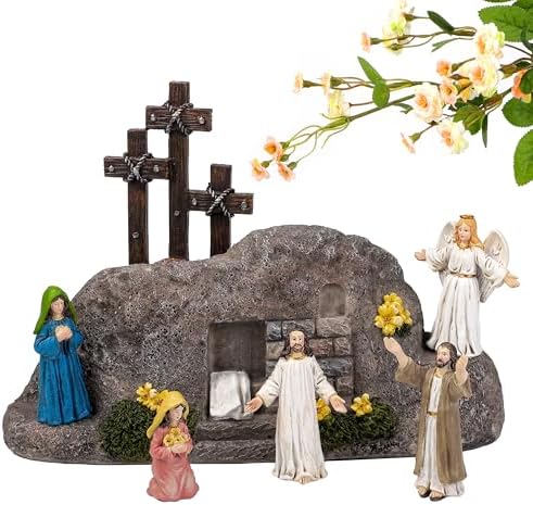 Amazon.com: Fovths 7 Pack Easter Resurrection Scene Cross Table Decor ...