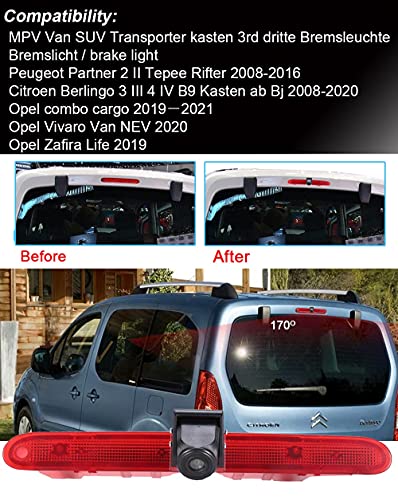 HD Third Roof Top Mount Brake Lamp Reverse Rear View Backup Camera ...