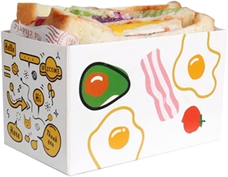 100Pack Paper Take Out Containers,Mini Burger Boxes,Sandwich Take Out ...