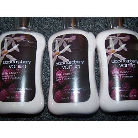 Lot of 3 Bath & Body Works Black Raspberry Vanilla Body Lotion 8 Fl Oz ...
