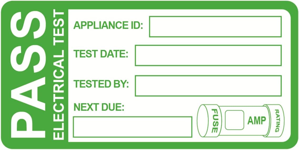 Label Metrics - PAT Testing - Passed Labels/Stickers - PP Durable Tear ...