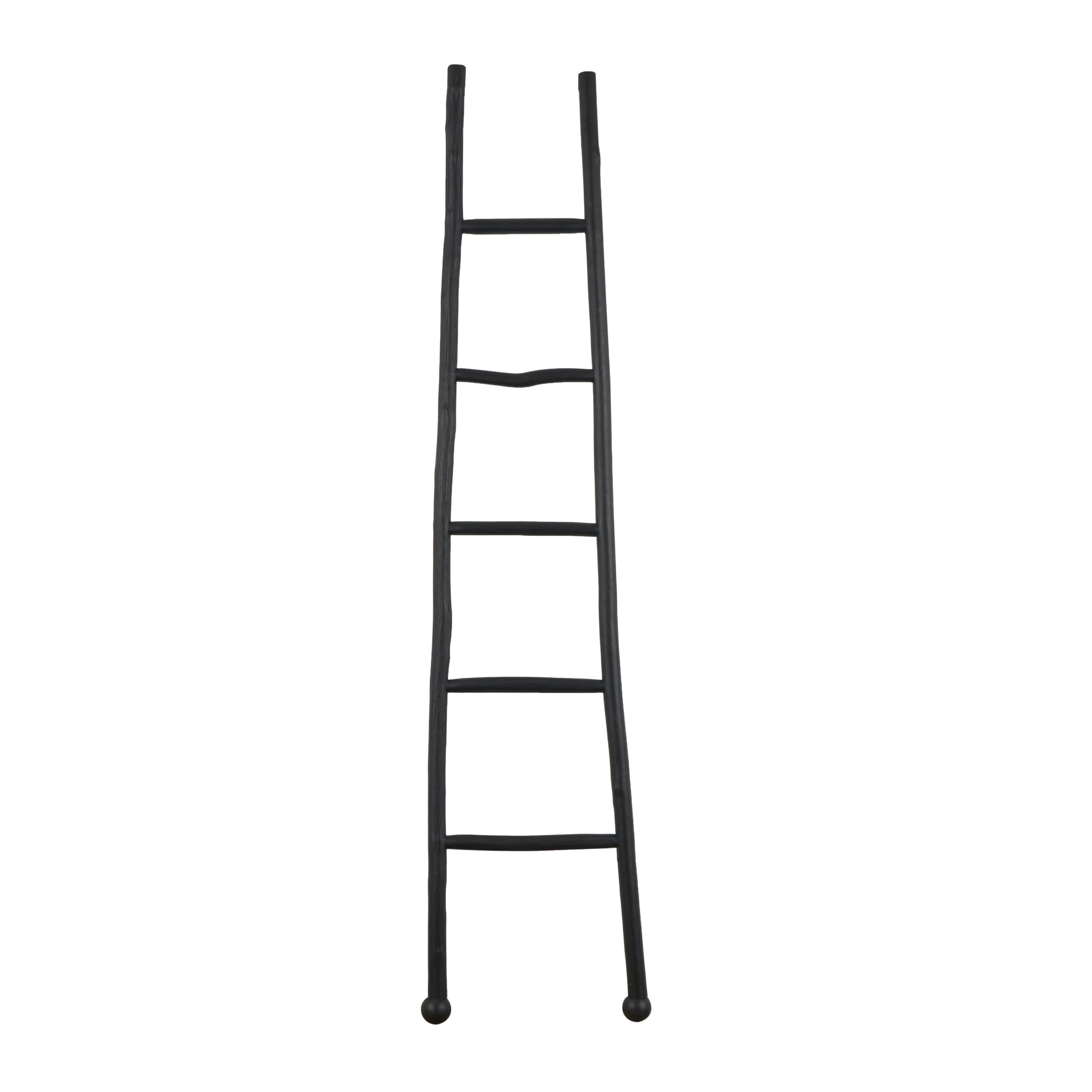 Amazon.com: Deco 79 Wood Handmade Slanted Ladder with Wider Base and ...