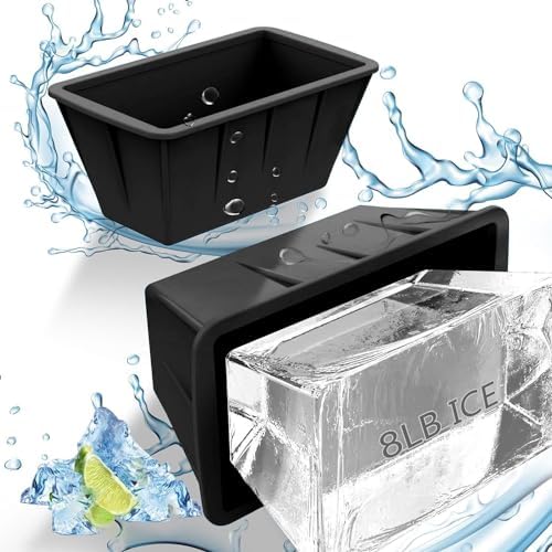 Silicone Ice Cube Trays 2 Pack 10LB Ice Block Molds - Extra Large ...