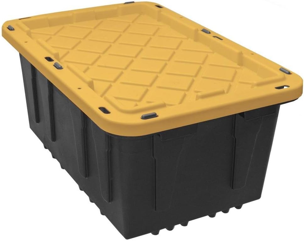 Amazon.com - HDX 17 Gal. Storage Tote in Black W/YELLOW LID