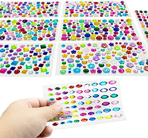 Gem Stickers 8 Self-Adhesive Jewel Rhinestone Stickers for Crafts, Kids ...